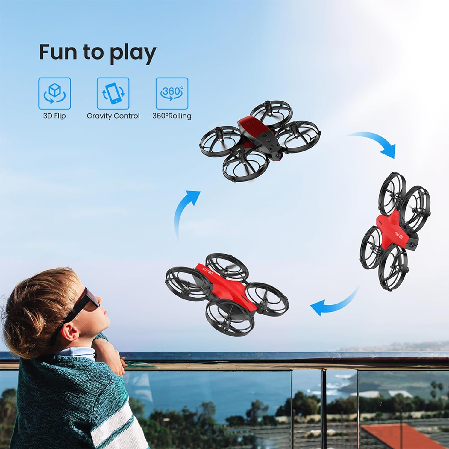 IZI PRO Nano Drone 720P HD Camera 2 Batteries with Battle Mode, One-Key ...