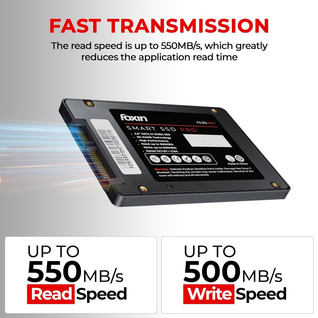 Foxin 512 GB PRO SSD | Hard Disk with 3D NAND Technology & 2.5 Inch ...