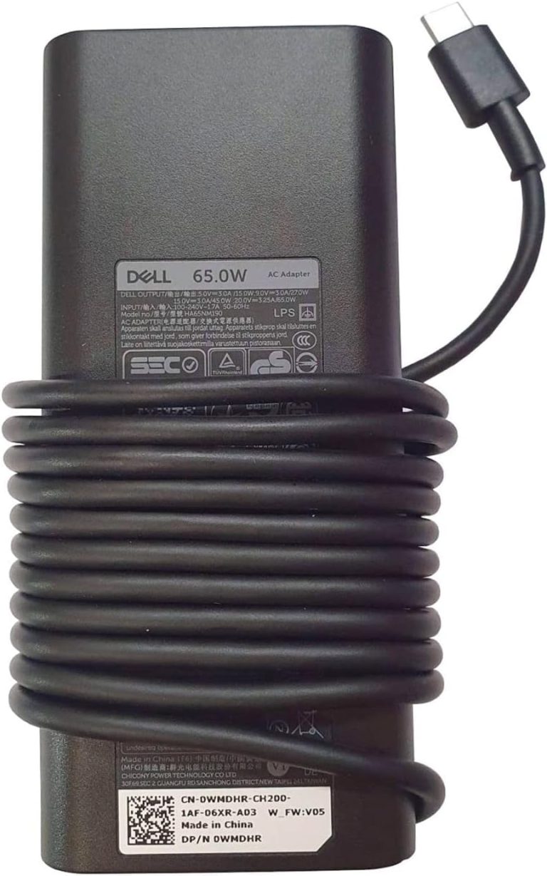 Dell Original 65W USB Type-C Adapter for Laptop, Latitude 5289 5290 ...
