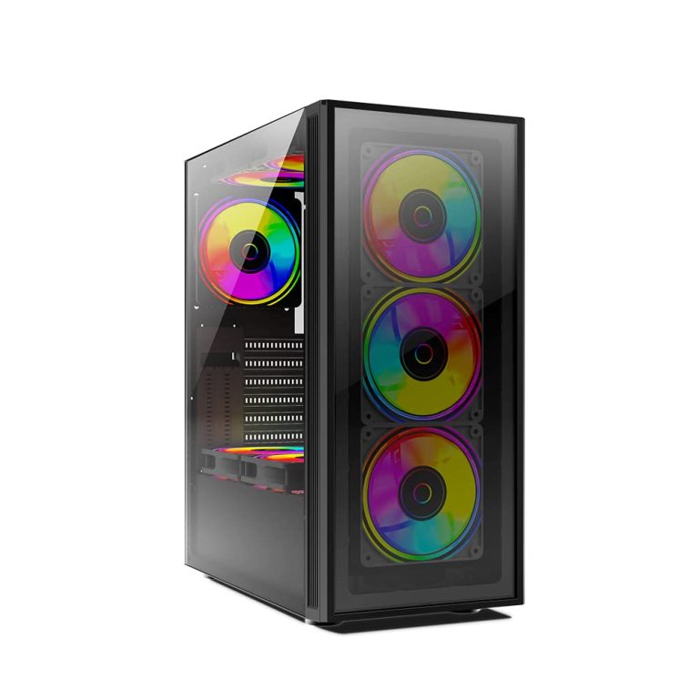 Circle Elegantor X5 ARGB with 120 mm 4 RGB Fans, Front/Right - Tempered ...