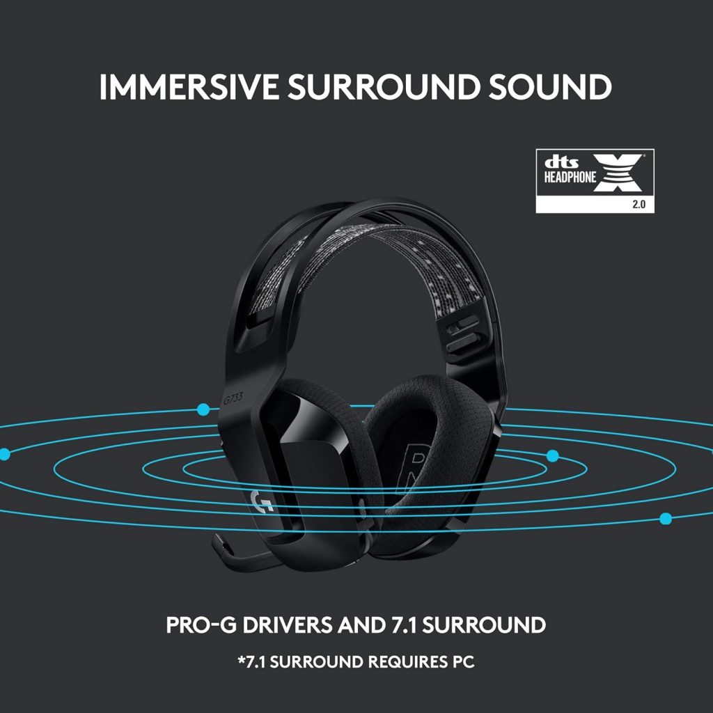 Logitech G 733 Lightspeed Over Ear Wireless Gaming Headset - LowestRate ...