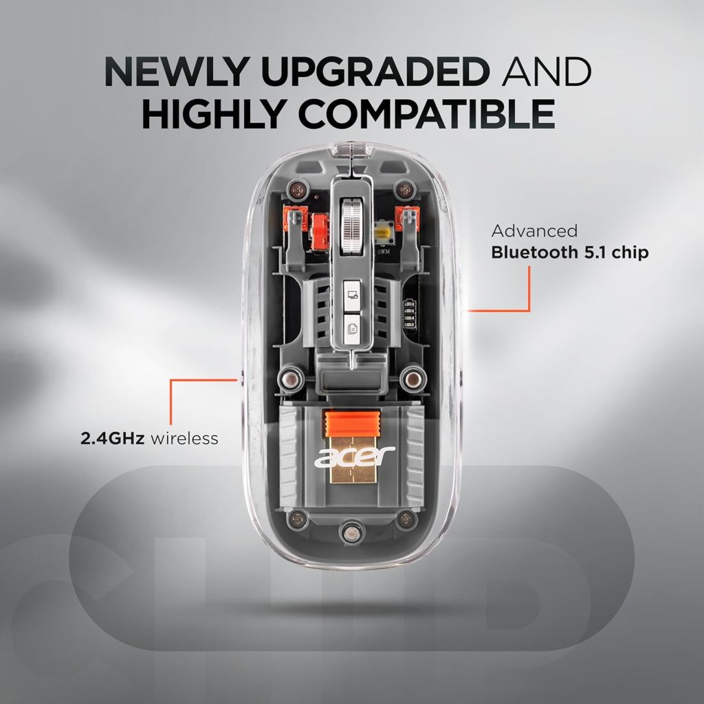 Acer Clearview Transparent Wireless Mouse with Triple-Mode Connectivity ...