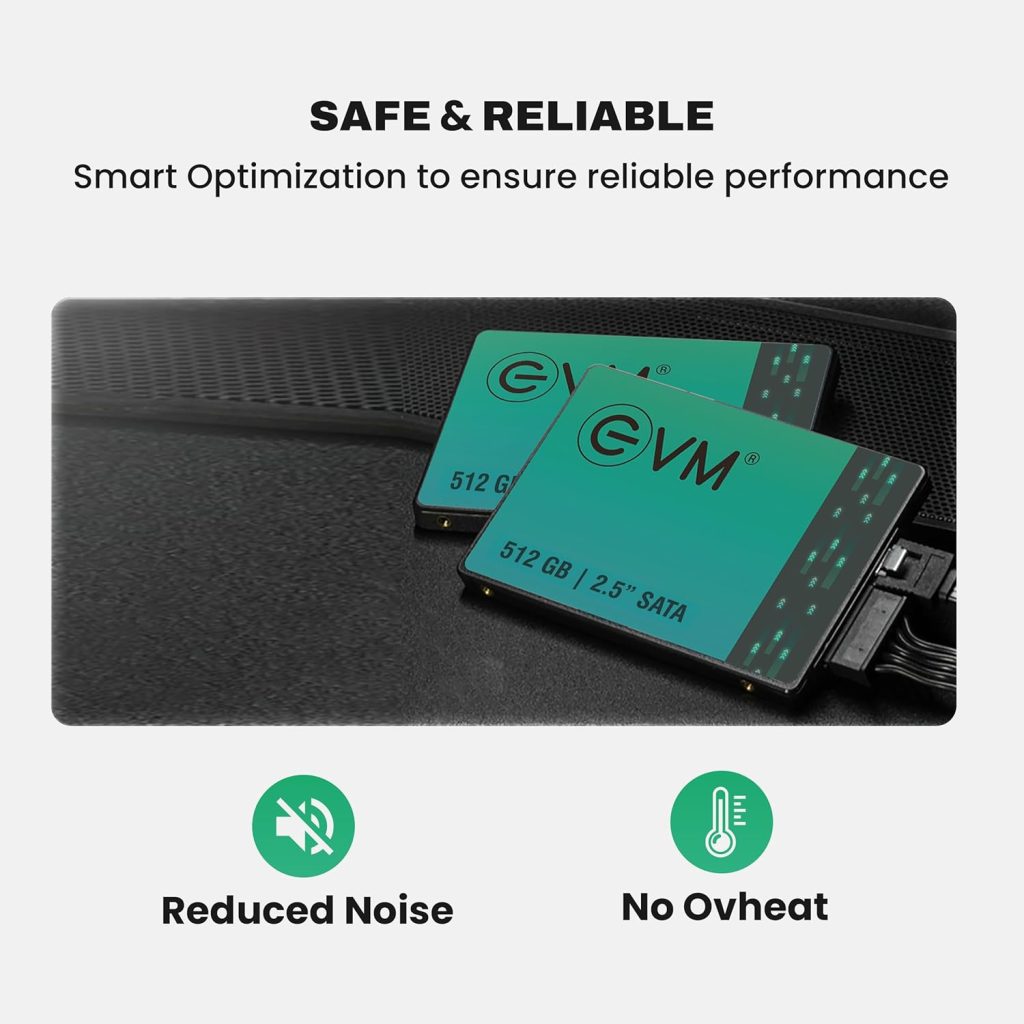 EVM 512GB 2.5-Inch SATA III Internal SSD – 550MB/s Read & 500MB/s Write ...