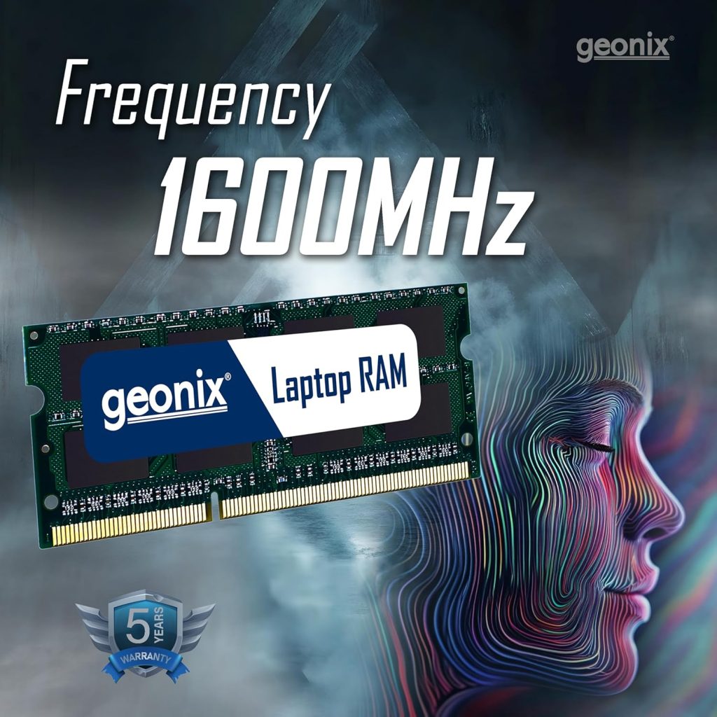 Geonix Laptop RAM, 8 GB DDR3, Frequency-1600 Mhz, (8x2) IC, 204 Pin, 5 ...
