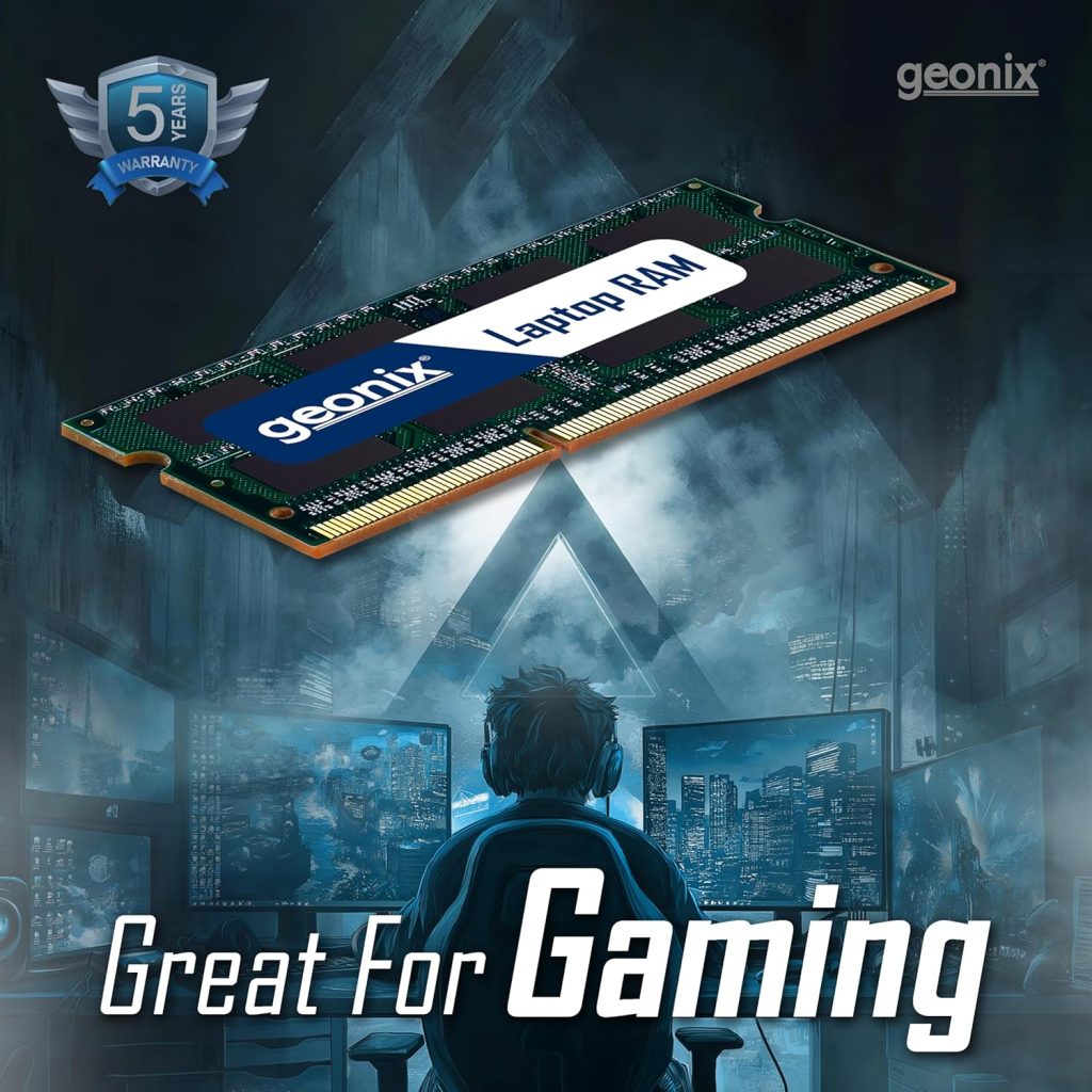 Geonix Laptop RAM, 8 GB DDR3, Frequency-1600 Mhz, (8x2) IC, 204 Pin, 5 ...