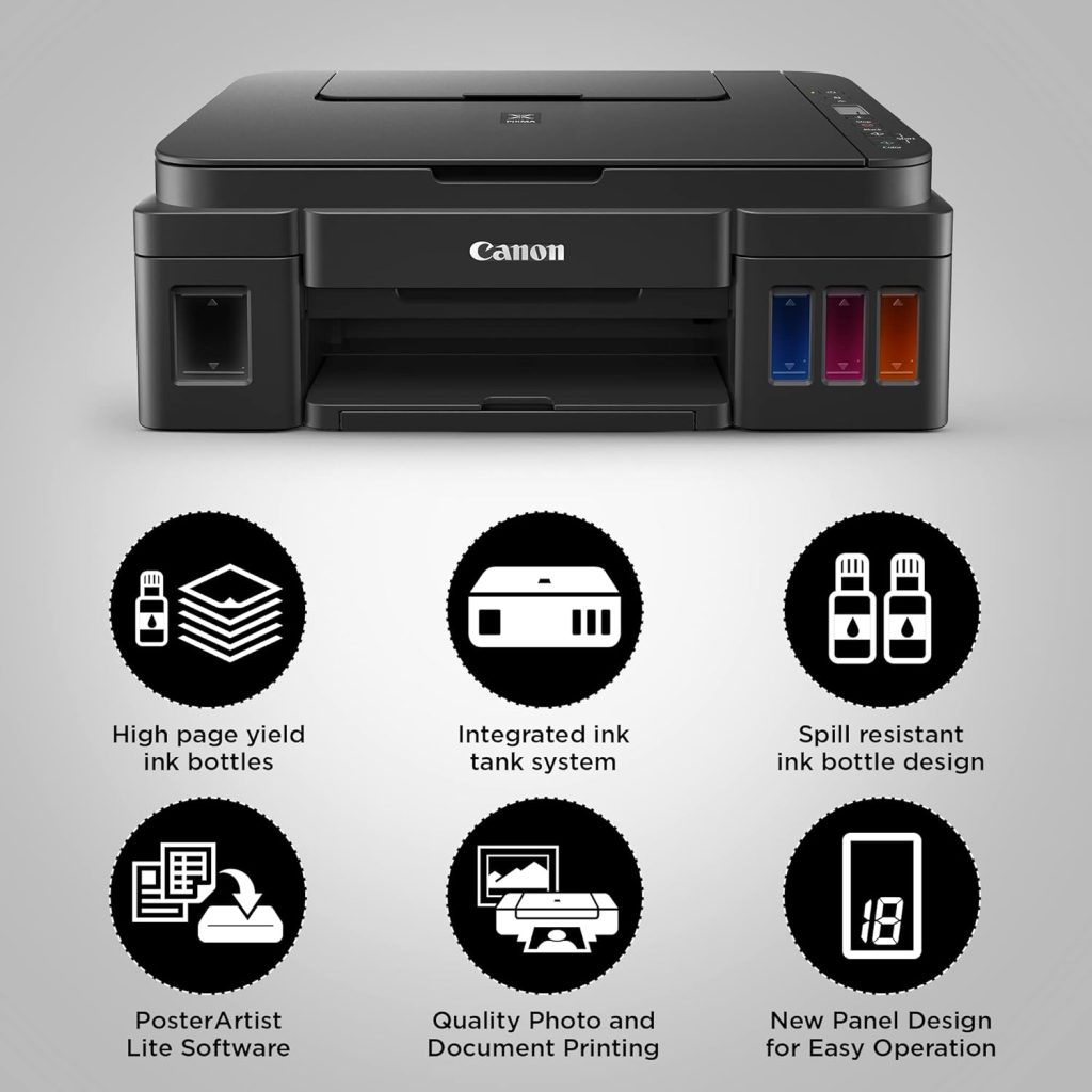 Canon PIXMA MegaTank G2010 All-in-One Ink Tank Colour Printer (Black ...