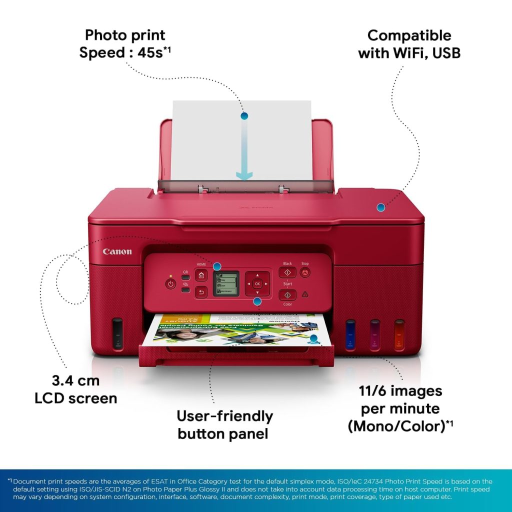 Canon PIXMA MegaTank G3770 Red All-in-one WiFi Inktank Colour Printer ...