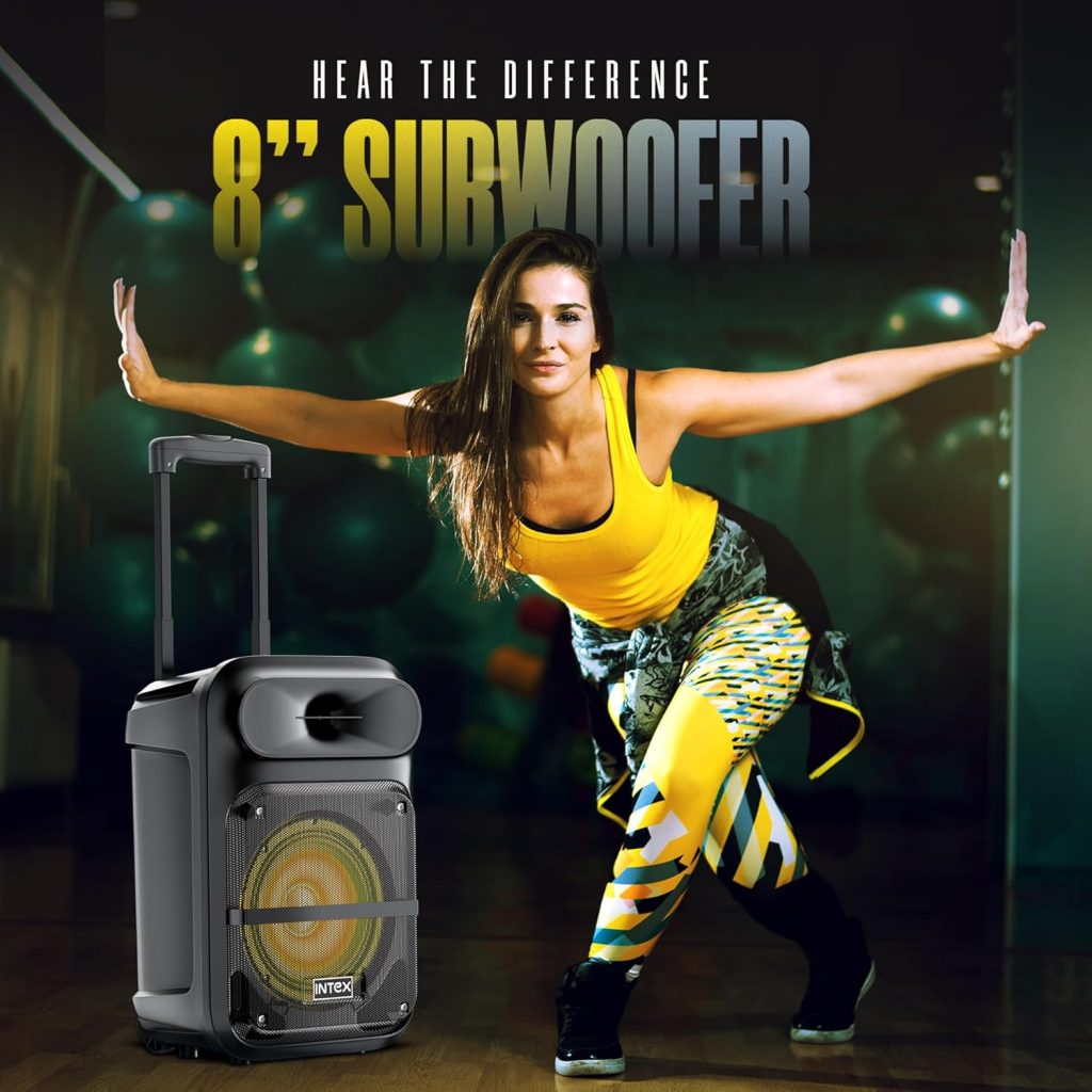 Intex Thriller 500 (S) Bluetooth Trolley Speaker | 50W Powerful Sound ...